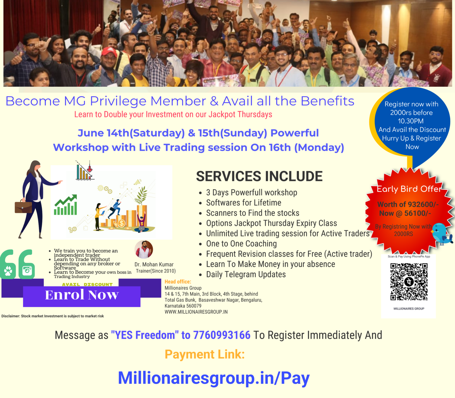 Stock Market Workshop in Bangalore - Millionaires Group